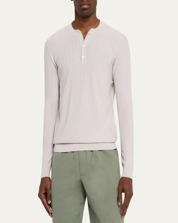 Sease Herringbone Henley Sweater