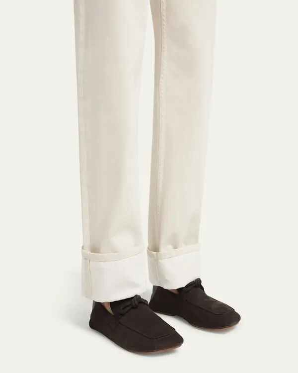 Bottega Veneta Daddy Nubuck Collapsible-heel Loafers