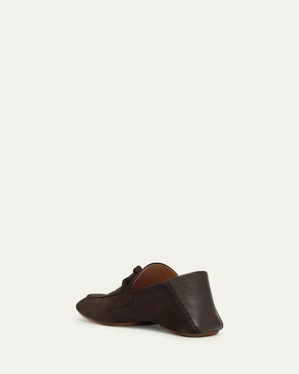 Bottega Veneta Daddy Nubuck Collapsible-heel Loafers