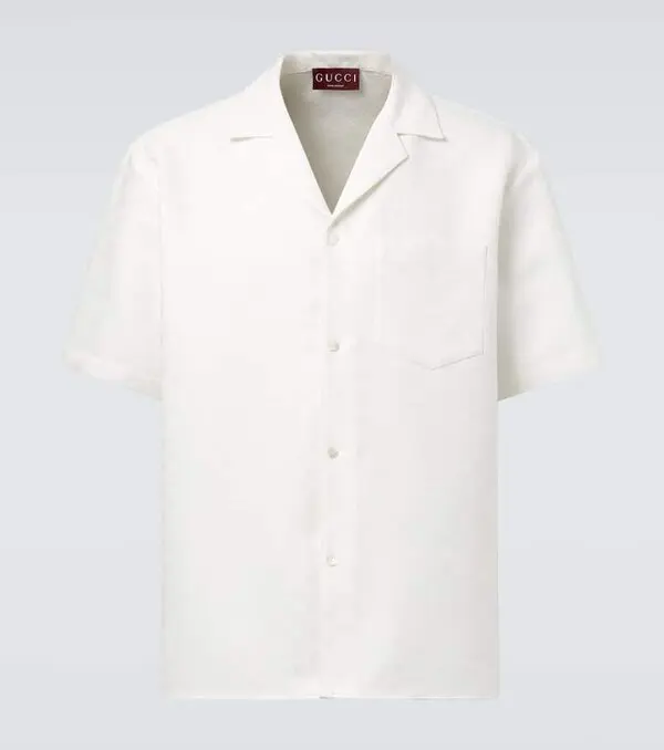 Gucci Linen-blend Bowling Shirt - White