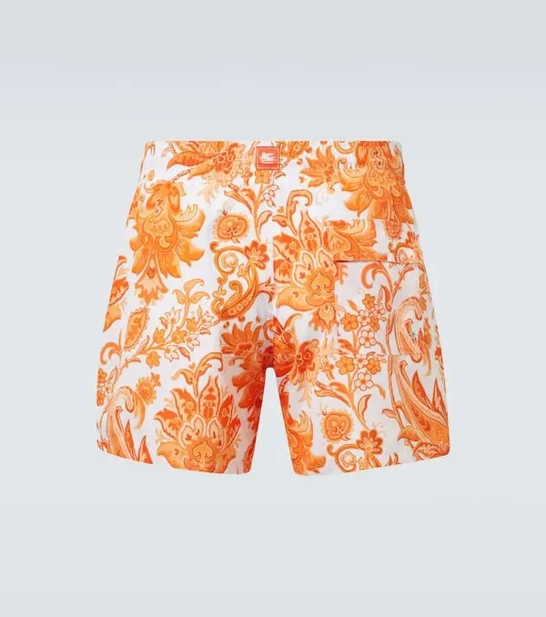 Etro Paisley Swim Trunks - Orange