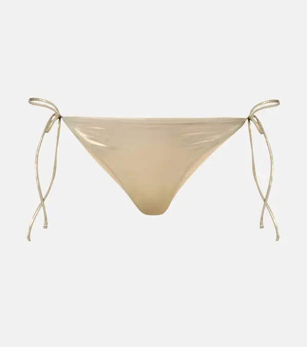 Jade Swim Ties Bikini Bottom - Gold