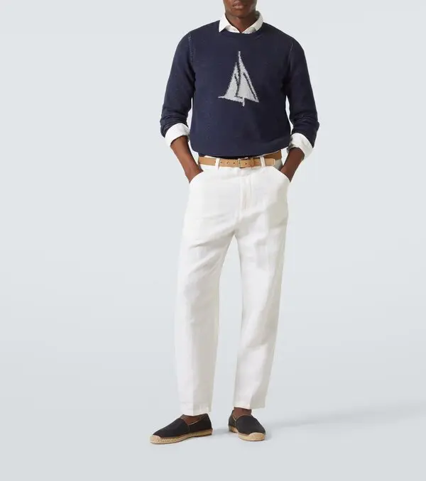 Brunello Cucinelli Intarsia Cotton Sweater