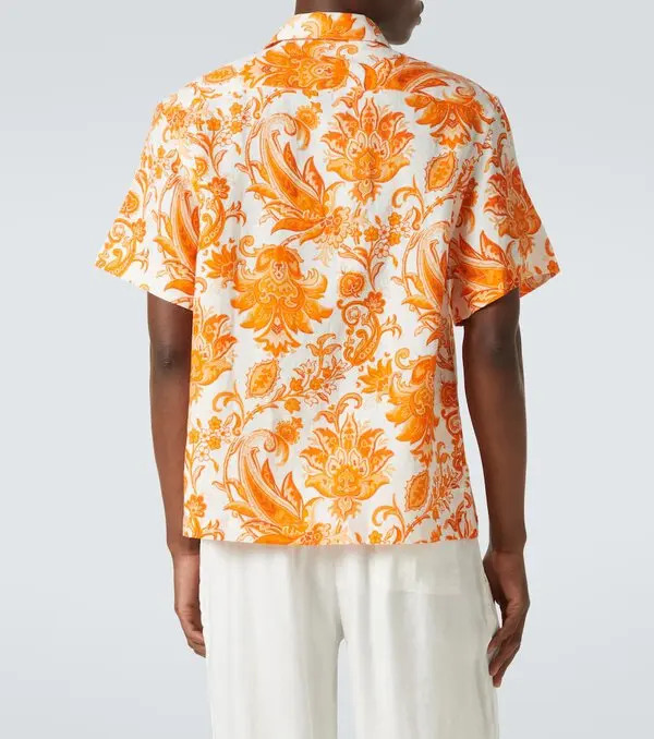 Etro Paisley Linen Bowling Shirt