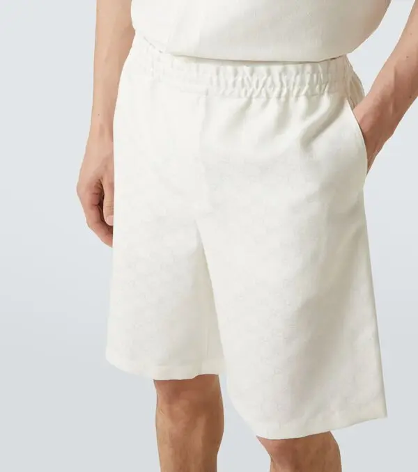 Gucci Gg Linen-blend Shorts