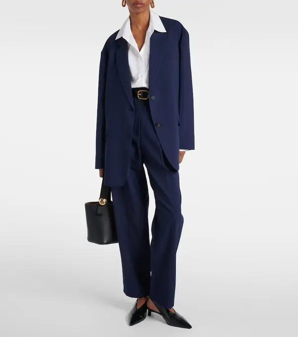 THE FRANKIE SHOP Bea High-rise Straight Pants - Blue