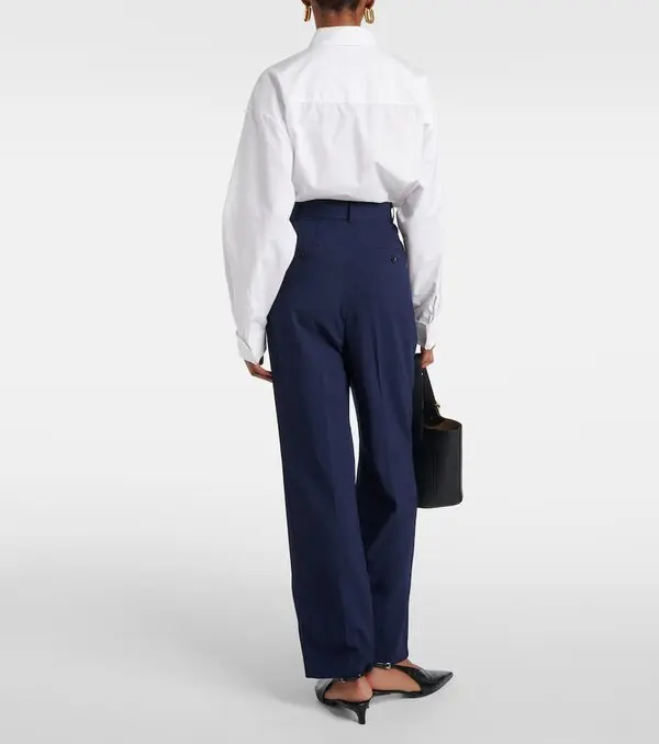 THE FRANKIE SHOP Bea High-rise Straight Pants - Blue