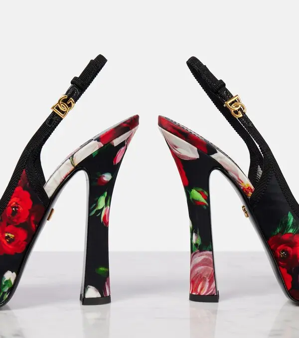 Dolce & Gabbana Vally 105 Floral Slingback Pumps - Multicoloured