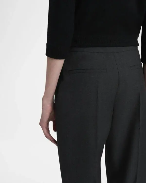 Valentino Garavani Cuffed Wool Trousers - Charcoal