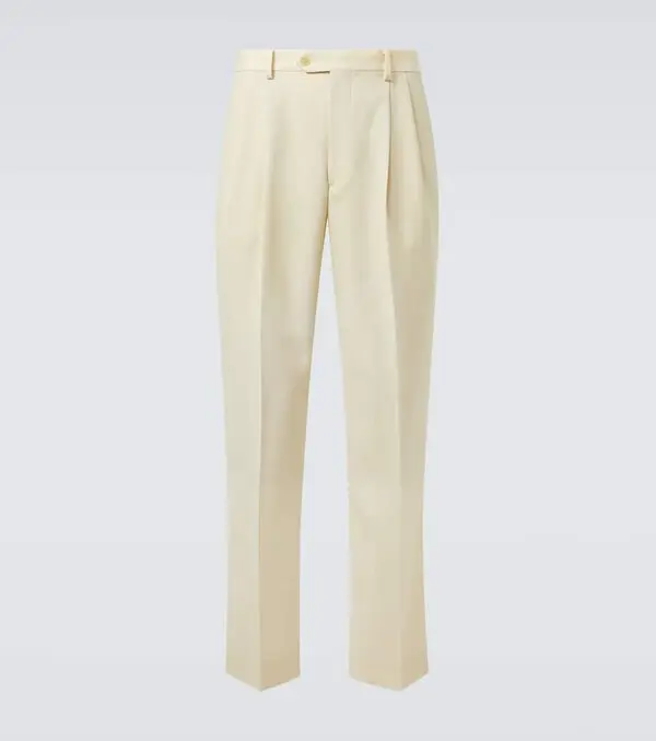 Auralee Wool And Mohair Straight Leg Trousers