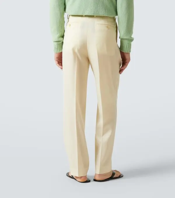 Auralee Wool And Mohair Straight Leg Trousers