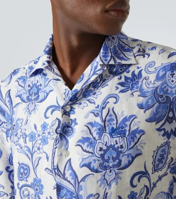 Etro Paisley Linen Bowling Shirt