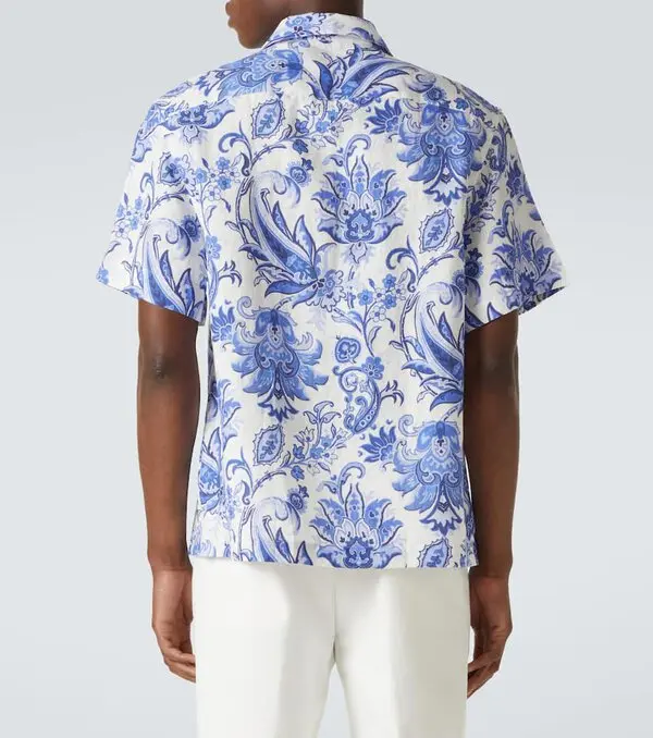 Etro Paisley Linen Bowling Shirt