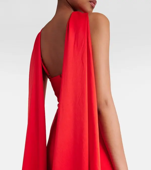 Solace London Cece Crepe And Satin Maxi Dress - Red