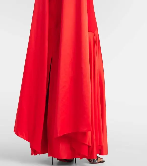 Solace London Cece Crepe And Satin Maxi Dress - Red