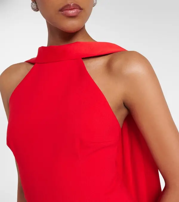 Solace London Cece Crepe And Satin Maxi Dress - Red