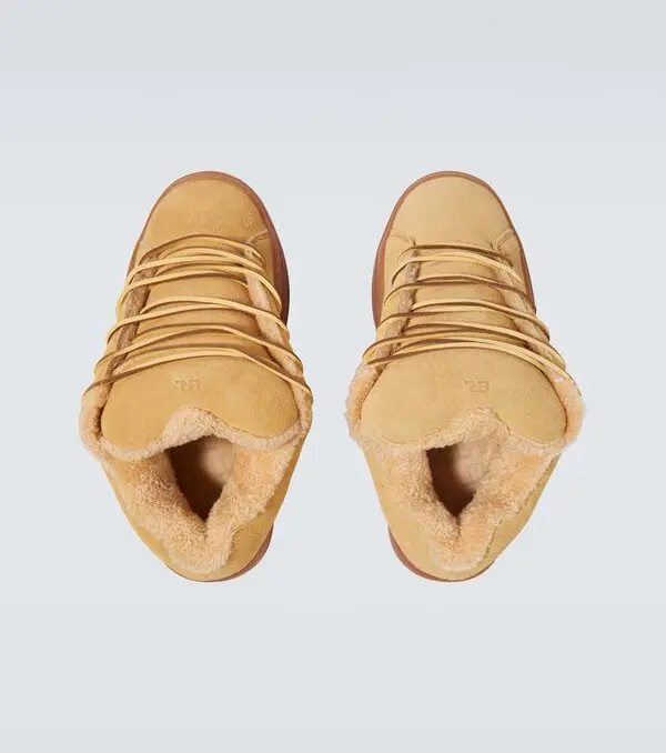 ERL Sand Vamp Shearling-lined Suede Sneakers