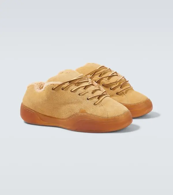 ERL Sand Vamp Shearling-lined Suede Sneakers