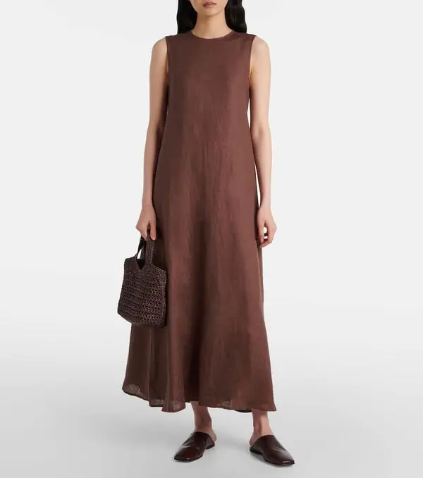 Asceno Tallin Linen Maxi Dress