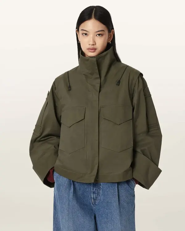 ALLSAINTS Leighton Cotton Utility Jacket - Green