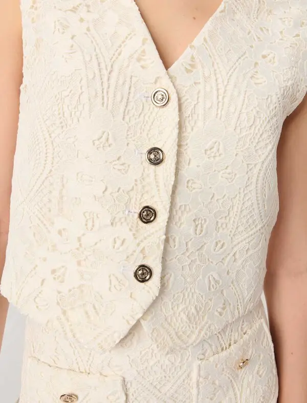 Maje Lace V-neck Jacket