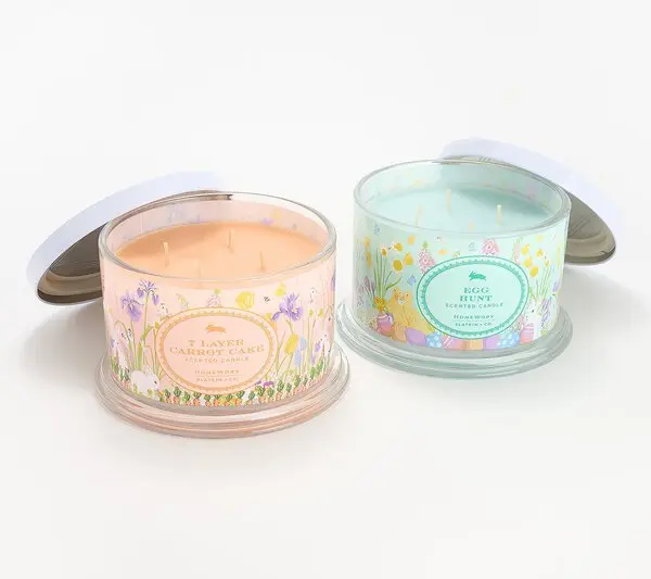 HOMEWORX BY SLATKIN + CO. As Is Homeworx Slatkin & Co. S/2 18oz Easter Candles - One-color