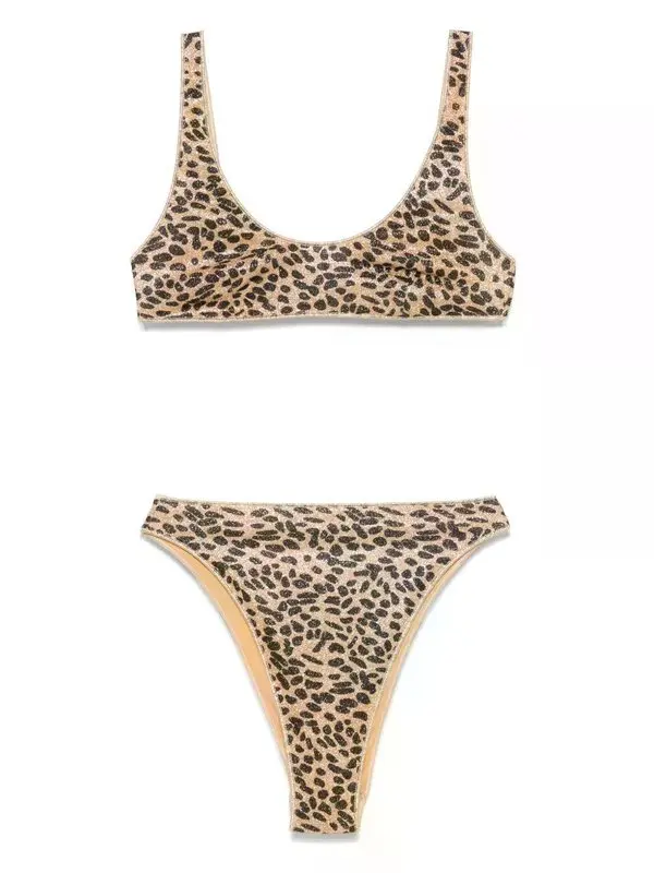 Oseree Leopard-print Bikini - Brown