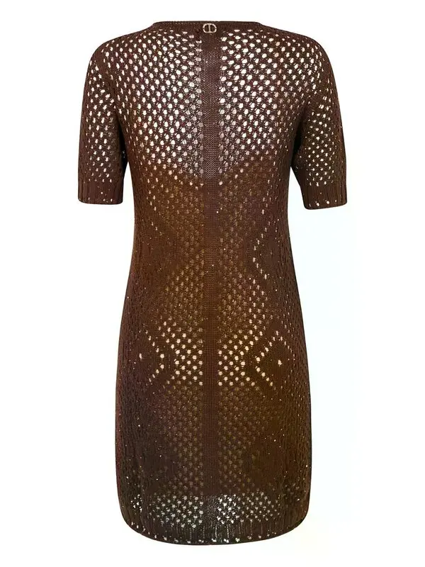 TWINSET Lattice-knit Mini Dress