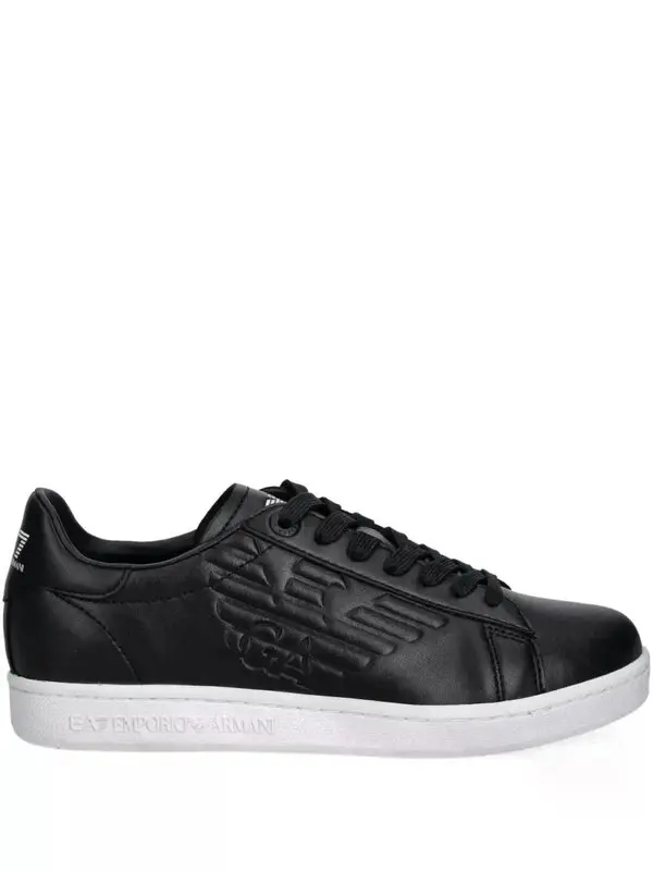 EA7 Logo-embossed Sneakers - Black