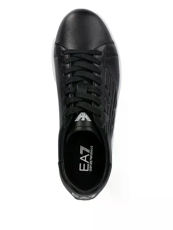 EA7 Logo-embossed Sneakers - Black