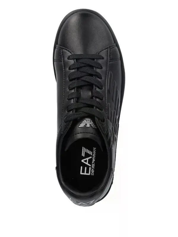 EA7 Logo-debossed Sneakers - Black