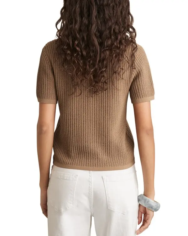 REISS Open Stitch Polo Top