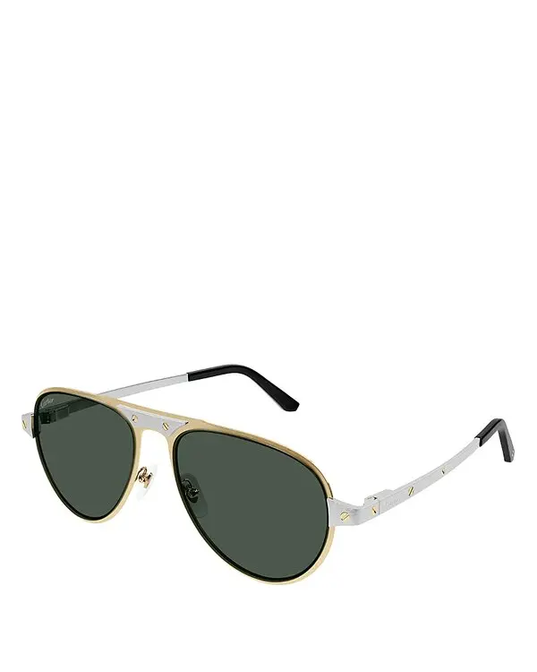 CARTIER Santos Evolution Pilot Sunglasses - Gold