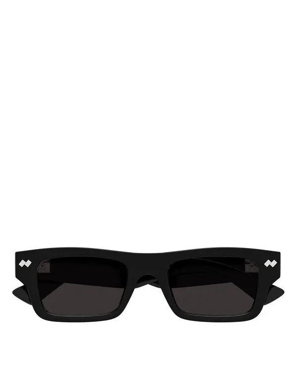 Bottega Veneta Bold Ribbon Studded Rectangular Sunglasses
