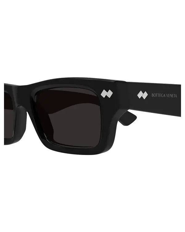 Bottega Veneta Bold Ribbon Studded Rectangular Sunglasses