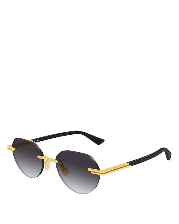 Bottega Veneta Glasant Rimless Sunglasses, 51mm - Gold