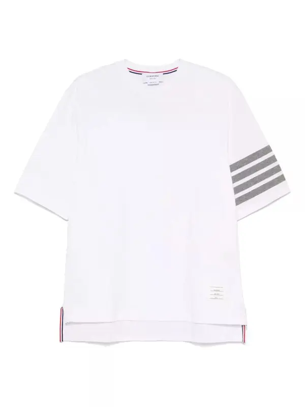 Thom Browne 4-bar Mock-neck T-shirt - White