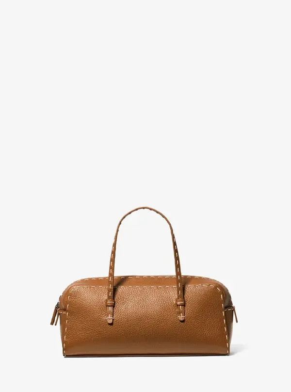 Michael Kors Roberta Pebbled Leather Satchel - Pink
