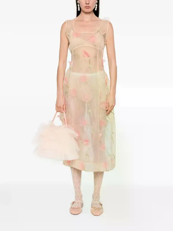 Simone Rocha Sculpted Carnation Midi Dress