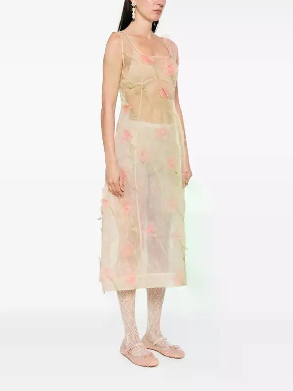 Simone Rocha Sculpted Carnation Midi Dress