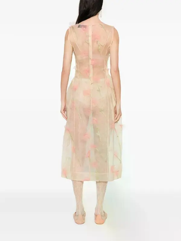 Simone Rocha Sculpted Carnation Midi Dress