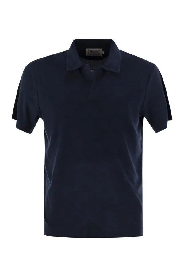 Tシャツ・カットソー MC2 Saint Barth JEREMY - Cotton terry polo shirt Mc2 Saint Barth Jeremy Cotton Terry Polo Shirt In Navy - 35