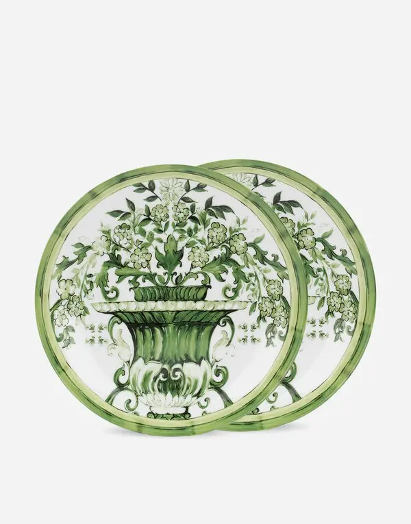 Dolce & Gabbana Set 2 Porcelain Dinner Plates - Multicolor