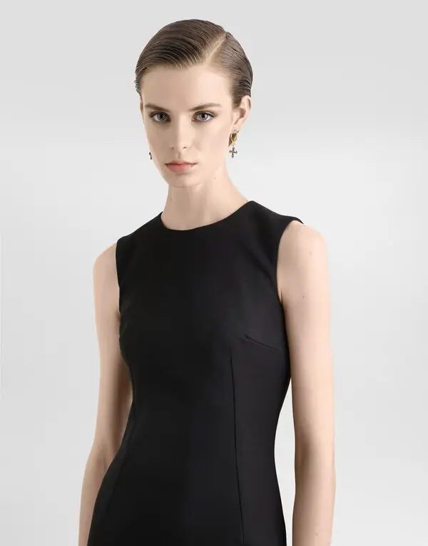 Dolce & Gabbana Wool Gabardine Sheath Dress - Black