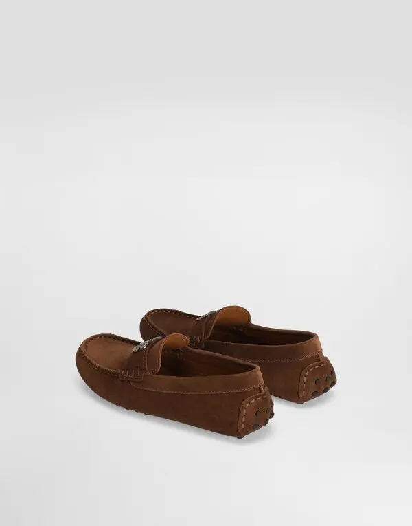 Dolce & Gabbana Split Leather Loafers With Dg Logo