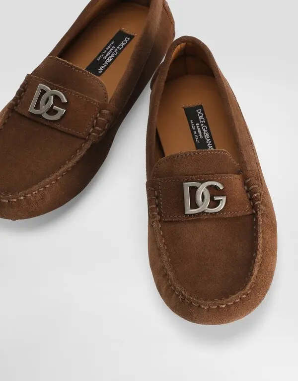 Dolce & Gabbana Split Leather Loafers With Dg Logo