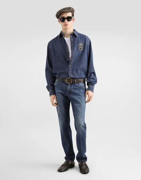 Dolce & Gabbana Regular-fit Jeans With Logo Tag - Multicolor
