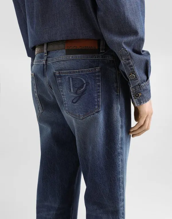 Dolce & Gabbana Regular-fit Jeans With Logo Tag - Multicolor