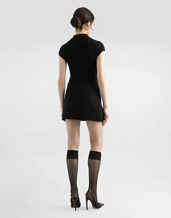 Dolce & Gabbana Ribbed Viscose Polo-shirt - Black