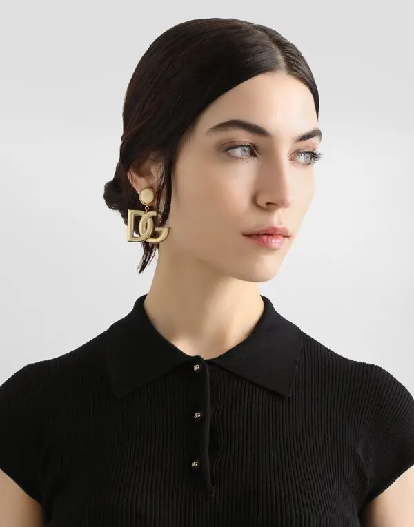 Dolce & Gabbana Ribbed Viscose Polo-shirt - Black